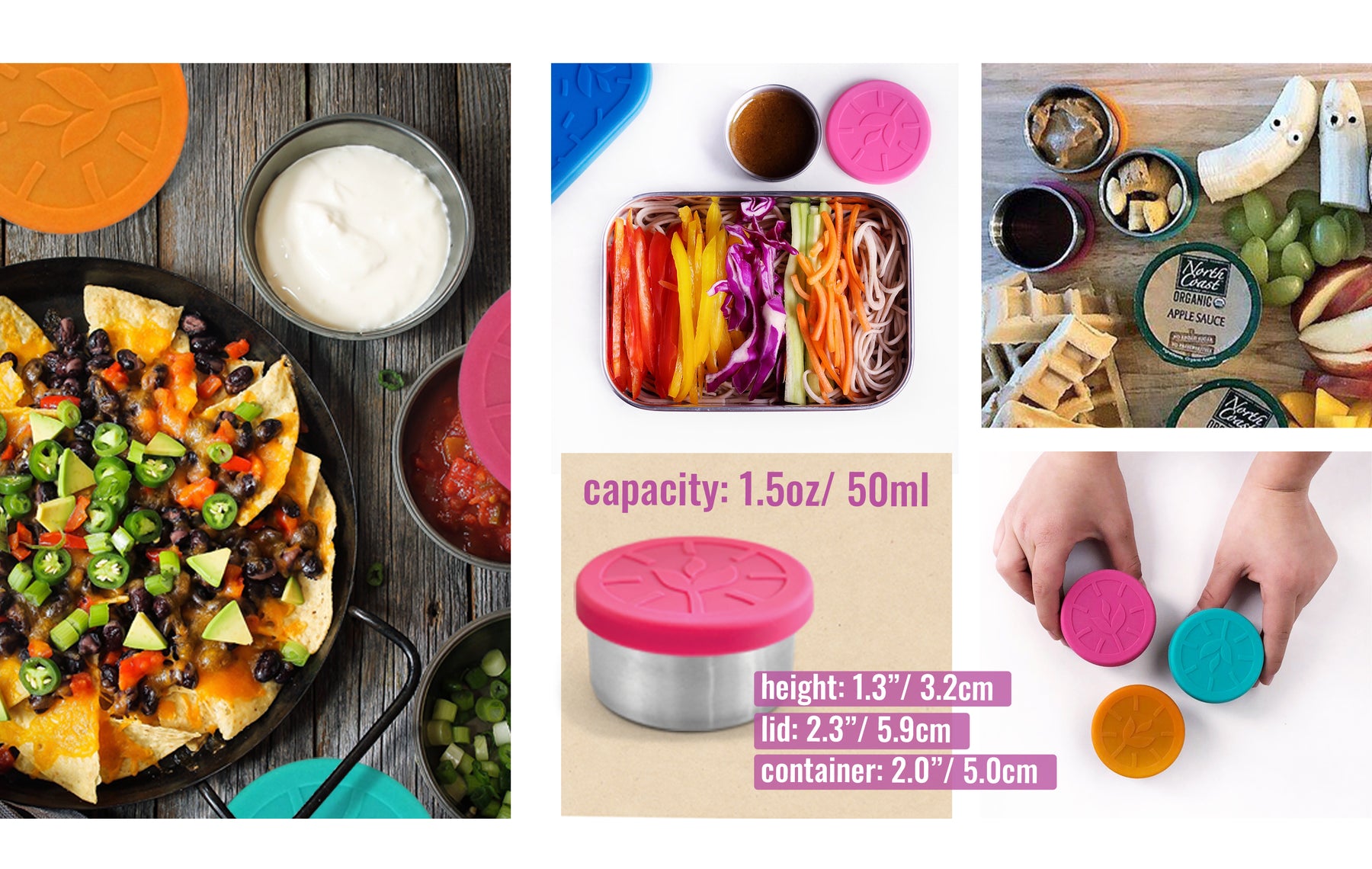 Tavva® Dips 3X1.7 oz Stainless Steel Containers Set - TAVVA Kitchen